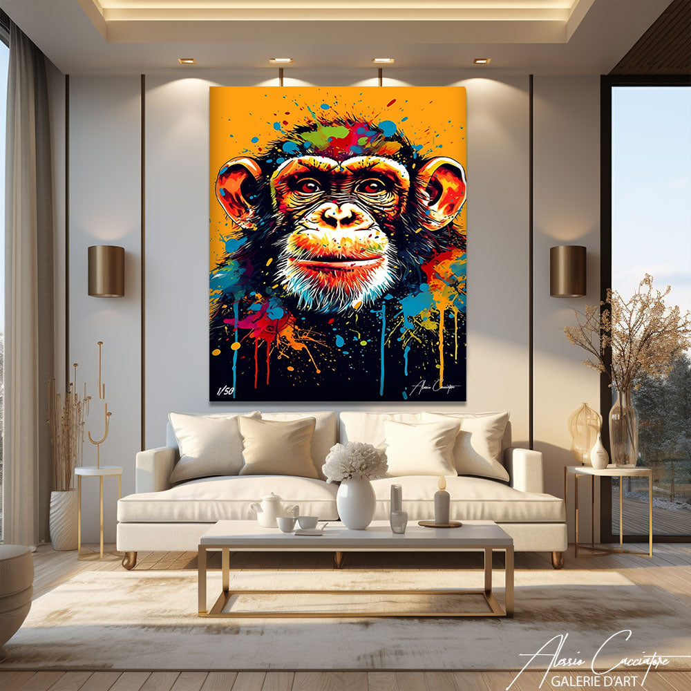 Peinture Singe Multicolore | Alessio Cacciatore