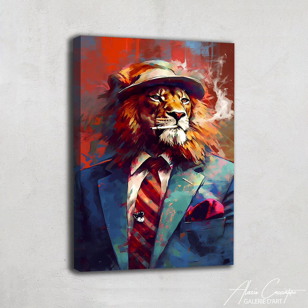 Tableau Lion Qui Fume | Alessio Cacciatore