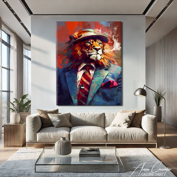 Tableau Lion Qui Fume | Alessio Cacciatore