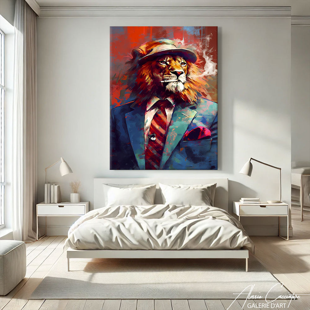 Tableau Lion Qui Fume | Alessio Cacciatore