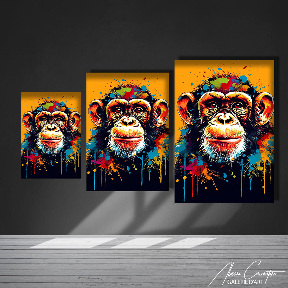 Peinture Singe Multicolore | Alessio Cacciatore