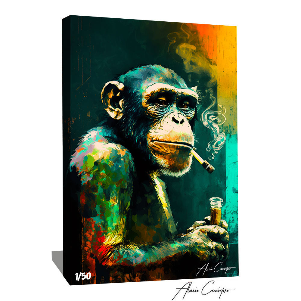 Tableau Singe Qui Fume | Alessio Cacciatore